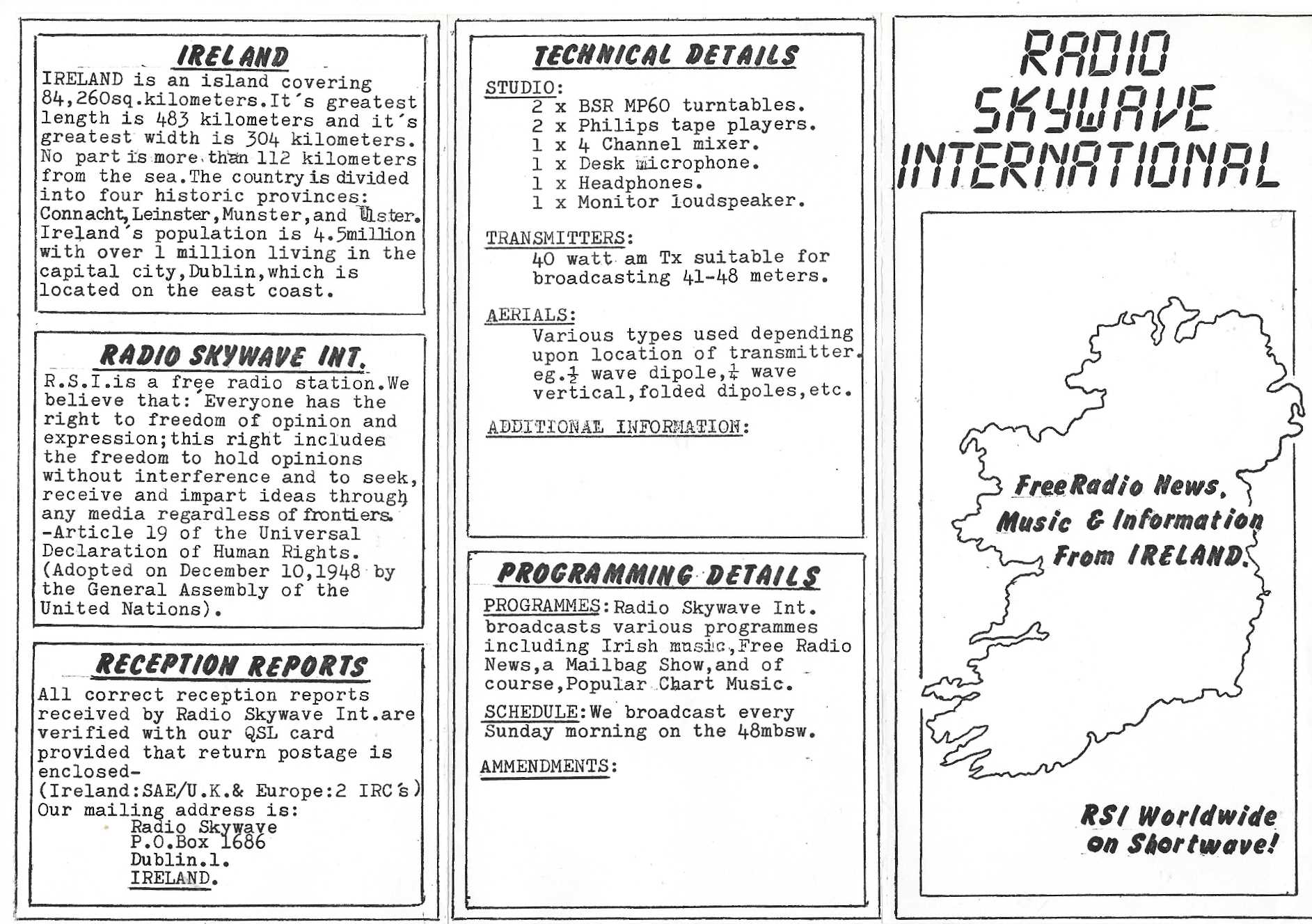 Sunday morning on Radio Skywave International - Irish Pirate Radio ...